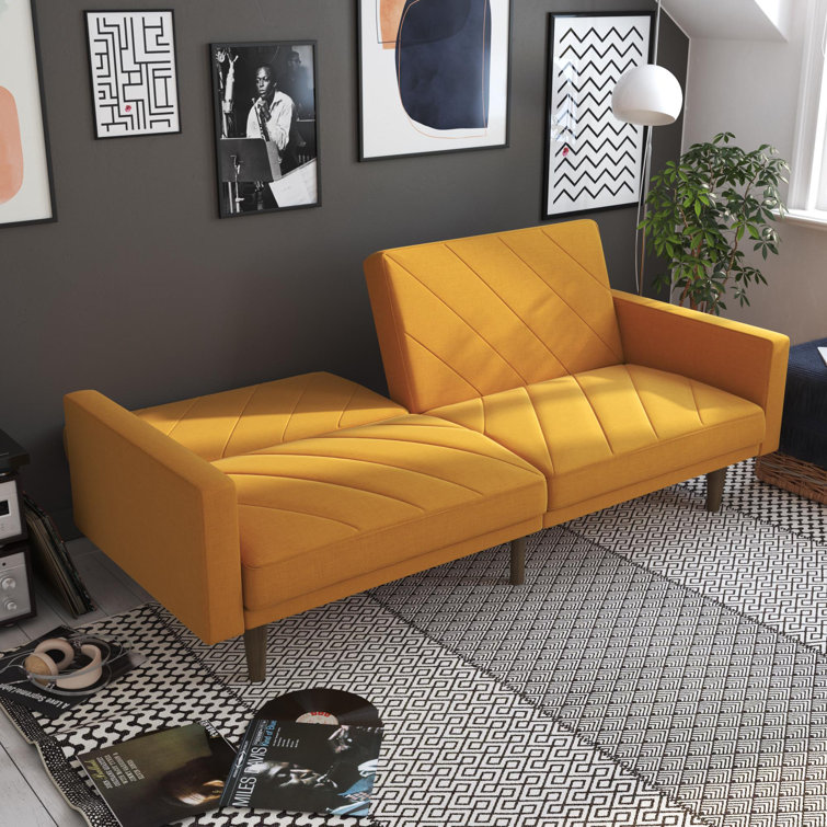 Langley Street Cobbs Convertible Sofa Upholstery Color Mustard
